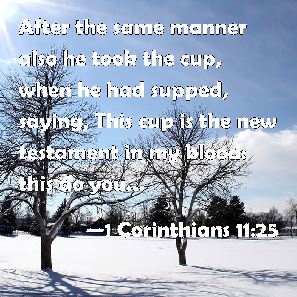 1 Corinthians 11:25 After the same manner also he took the cup, when he ...